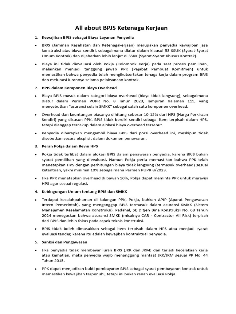 All About BPJS Ketenaga Kerjaan | PDF