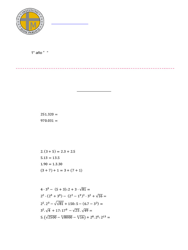1 Año A Matemáticas TP18 29-04-2025. | PDF