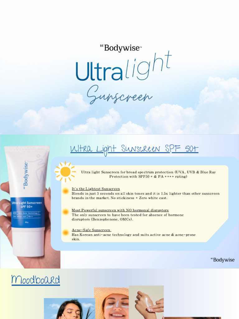 Be Bodywise Ultra Light Sunscreen Guide | PDF | Sunscreen | Chemical ...