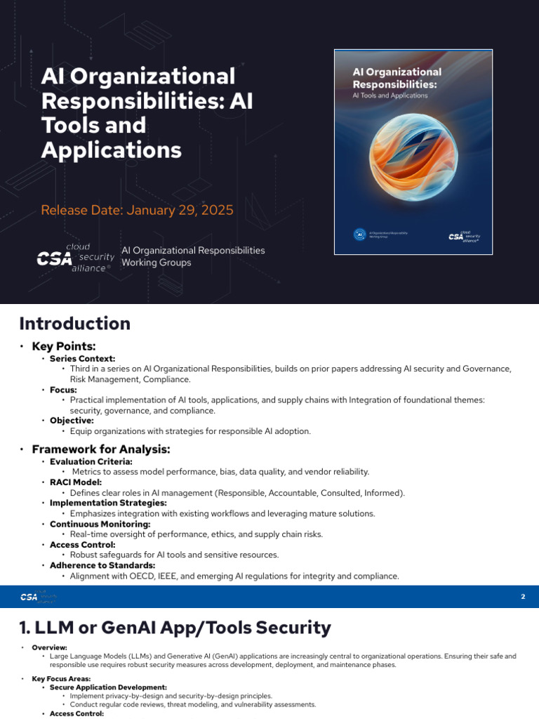 AI Organizational Responsibilities - AI Tools and Applications - Slide ...