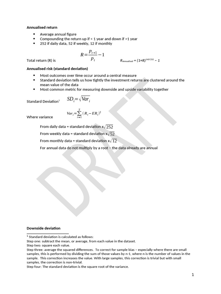 Fund Performance dictionary_Edited | PDF | Standard Deviation | Sharpe ...