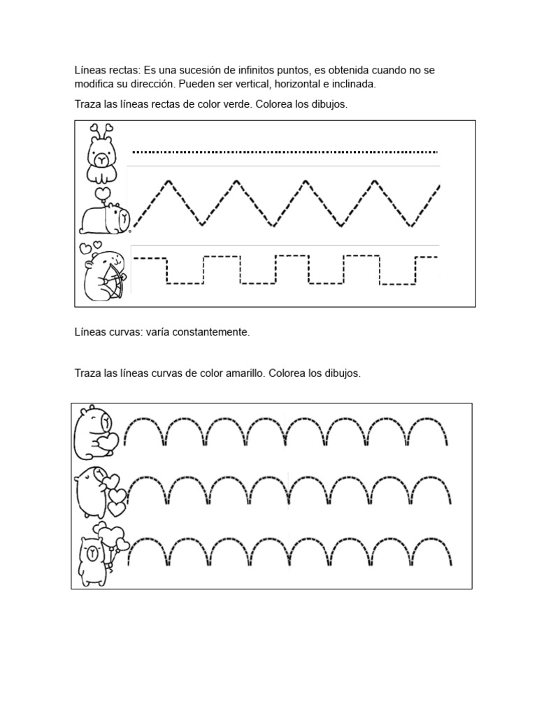 Actividades de Dibujo: Líneas Rectas y Curvas | PDF | Triángulo ...