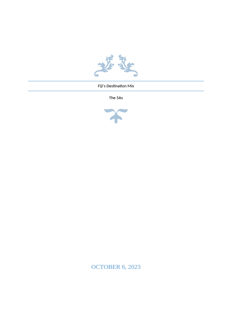 Fiji Destination Mixs | PDF | Tourism | Fiji