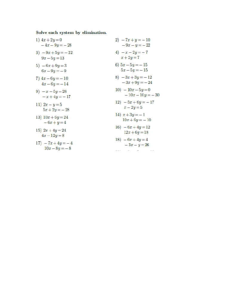 Ejercicios Ecuaciones Simultaneas 2da Parcial | PDF