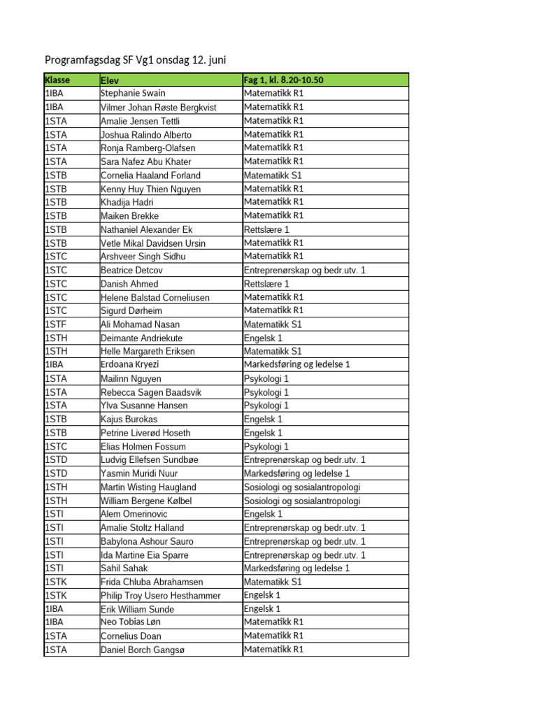 Programfagsdag SF Vg1 12 Juni 2024 3 | PDF