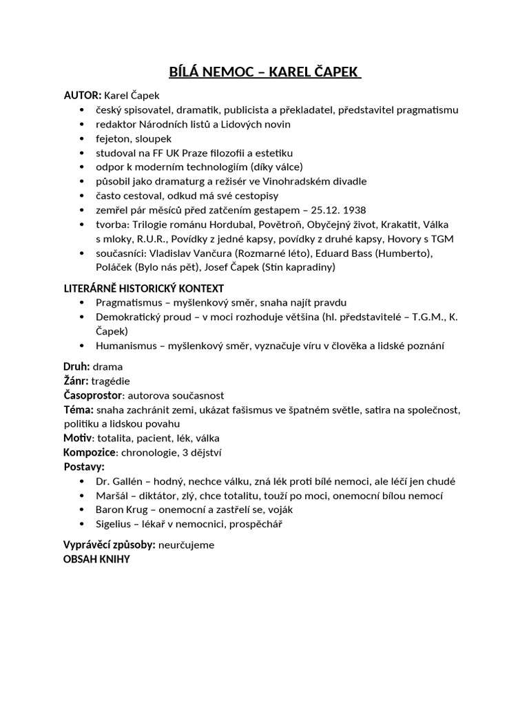 Bílá Nemoc | PDF