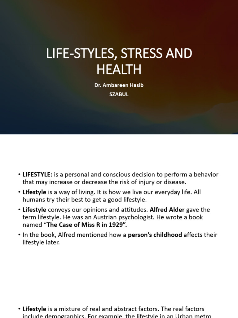 Life-Styles, Stress and Health | PDF | Stress (Biology) | Anxiety