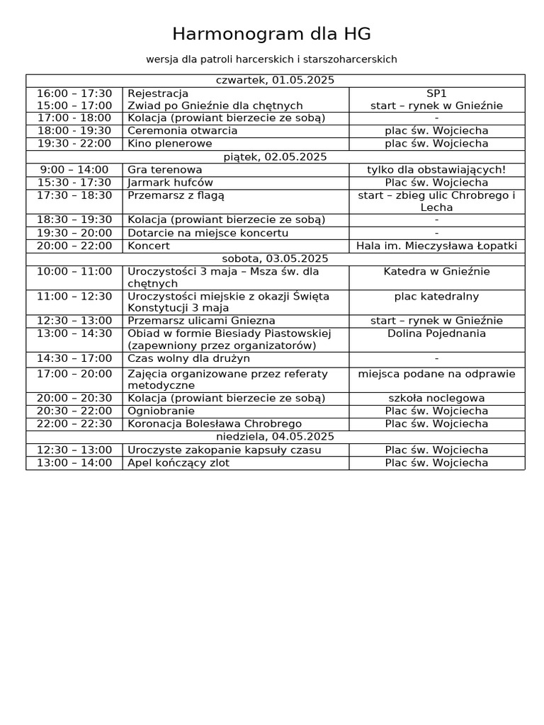 Harmonogram-dla-HG-1 8 | PDF