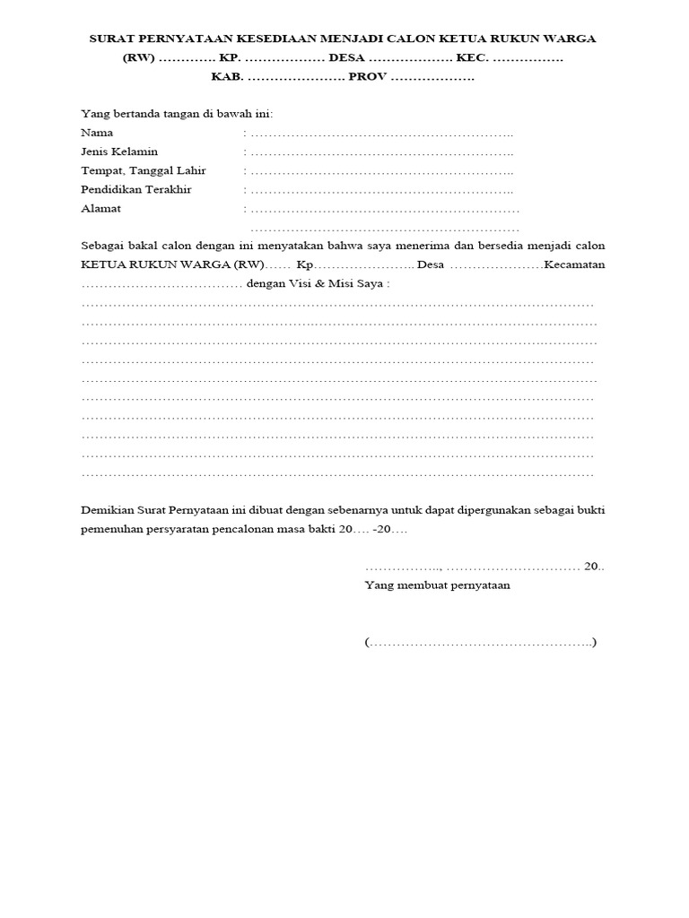 Formulir RT-RW | PDF