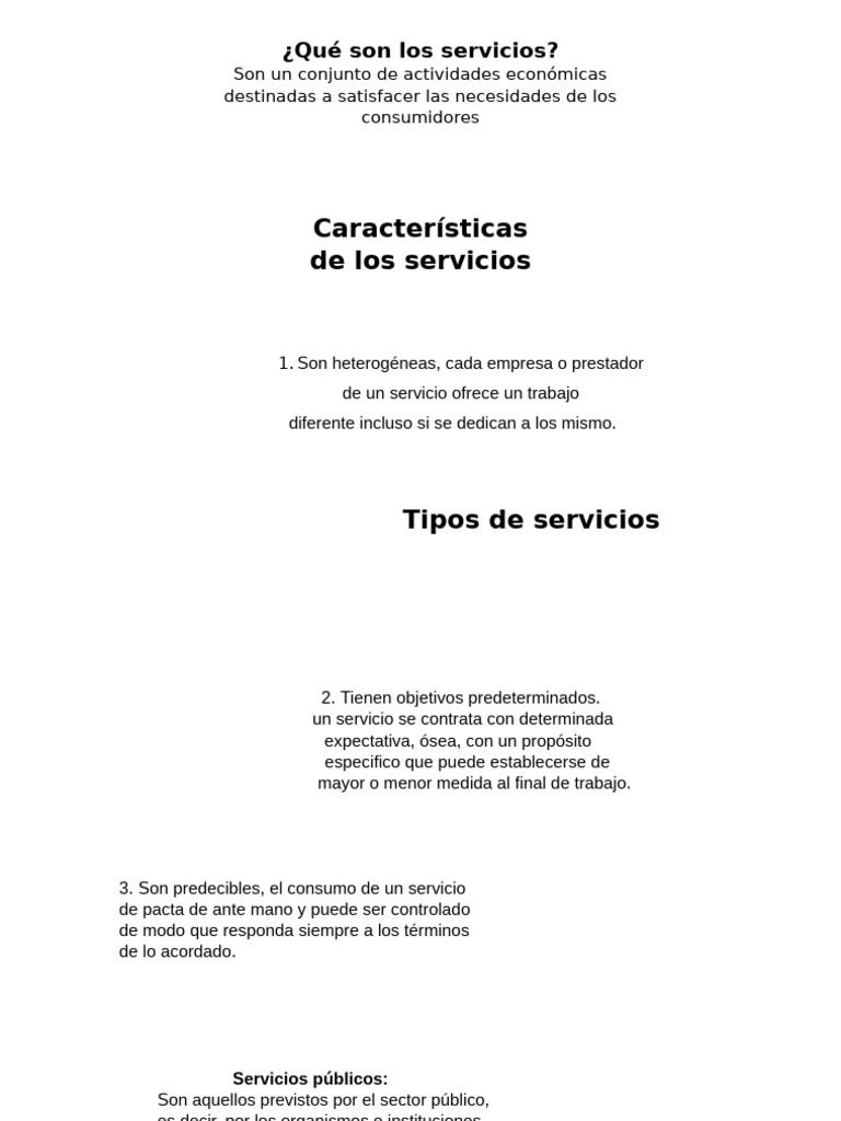 Definición y tipos de servicios en economía | PDF | Business | Ciencias ...