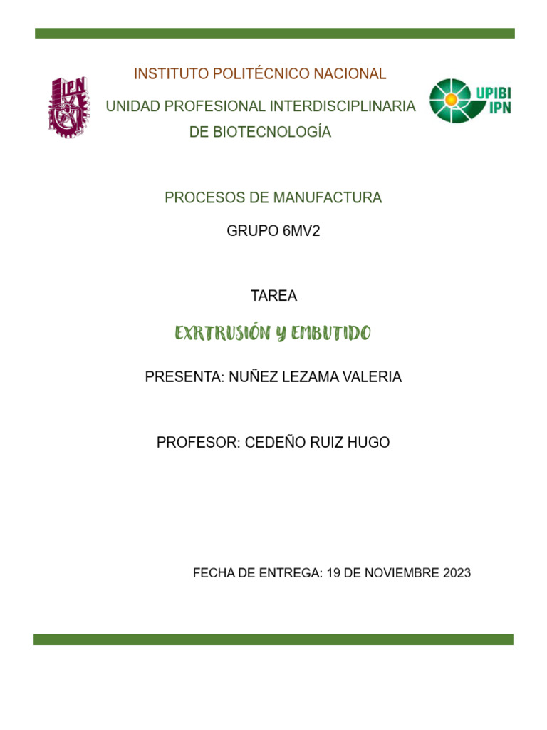 EMBUTIDOYEXTRUSION_MANUFACTURA3P2 | PDF | Extrusión | Procesos industriales