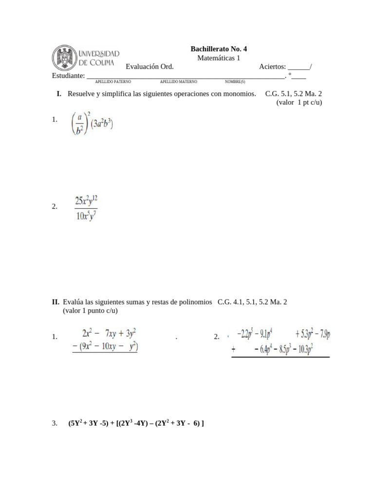 Examen Extraordinari2o Matematicas 1 2025 1a, 1b, 1c, 1d | PDF