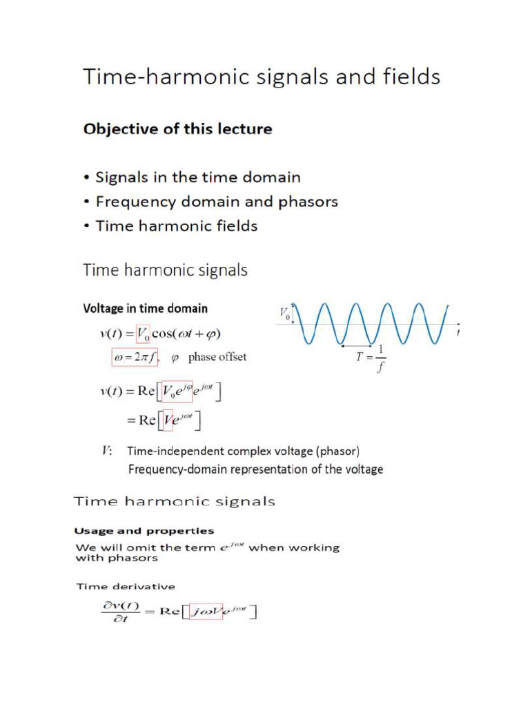 RFTime Harmonic Signal and Fields | PDF