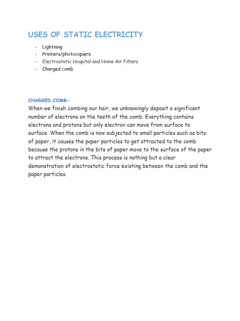 Static Electricity | PDF