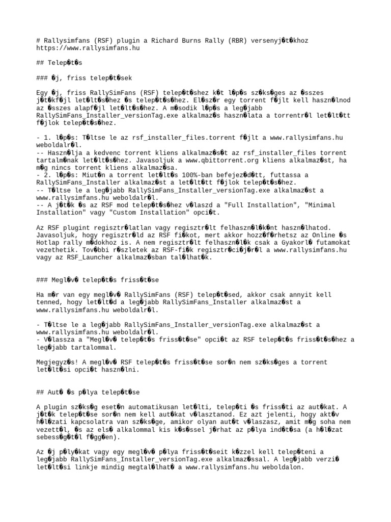 RSF Plugin Manual Hu | PDF