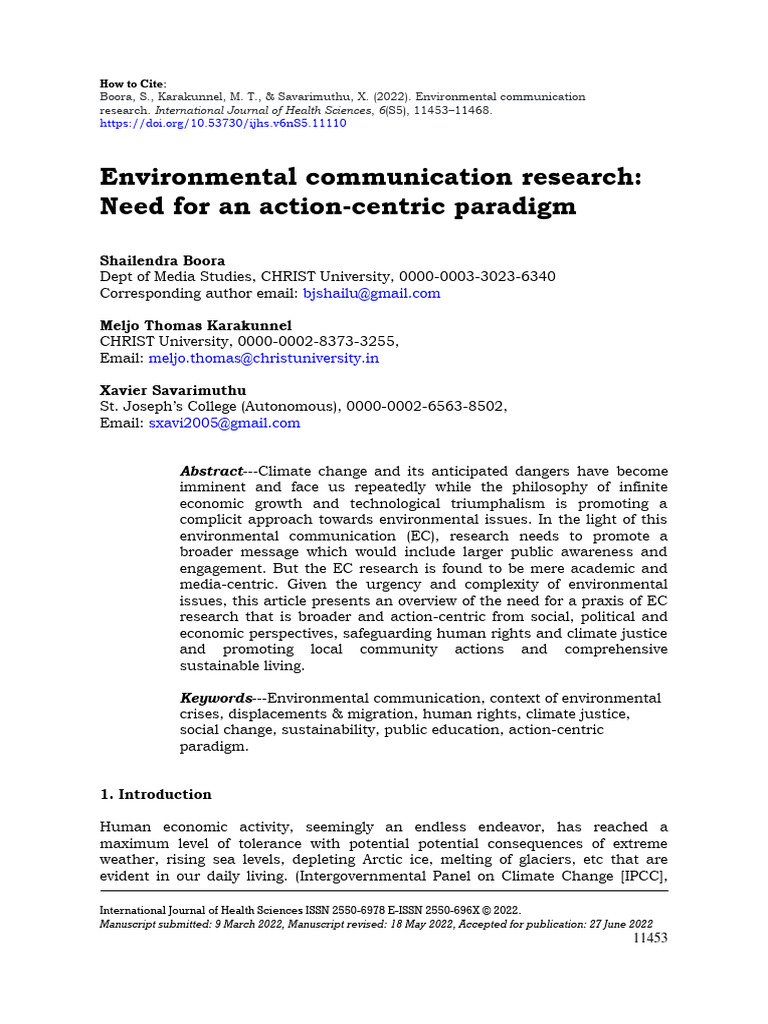 Environmental Communication Research | PDF | Sustainability | Environmental Degradation