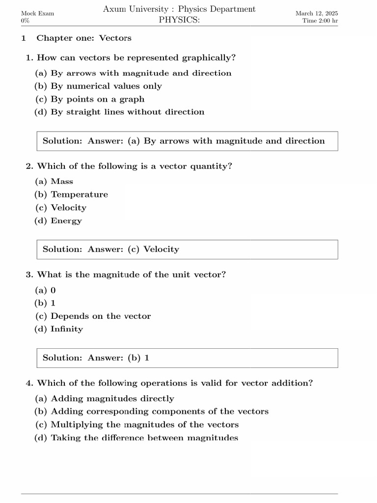Physics Questions and Answer-1 | PDF