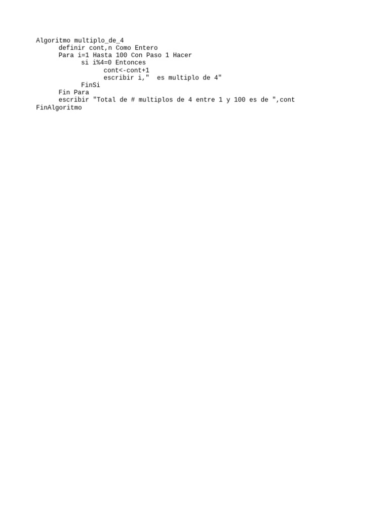 Multiplo de 4 | PDF