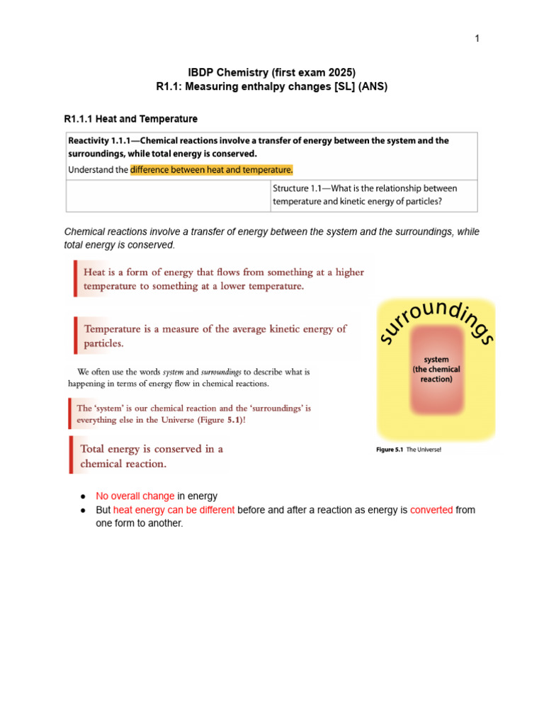 Copy of R1.1 Measuring enthalpy changes_ANS | PDF | Enthalpy | Heat