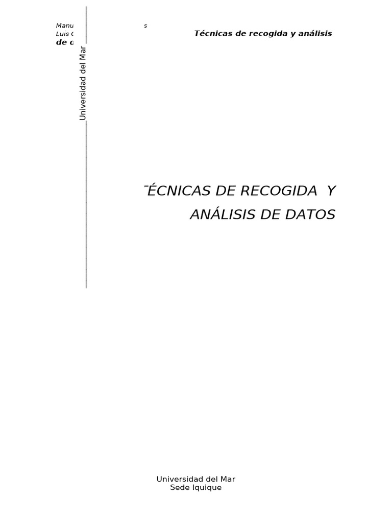Técnicas de Recogida y Análisis de Datos | PDF | Mediana | Muestreo ...