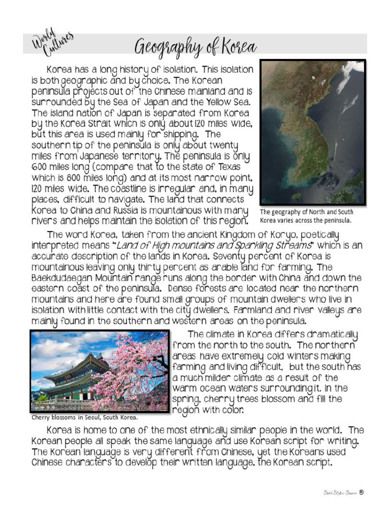 Geography of Korea | PDF