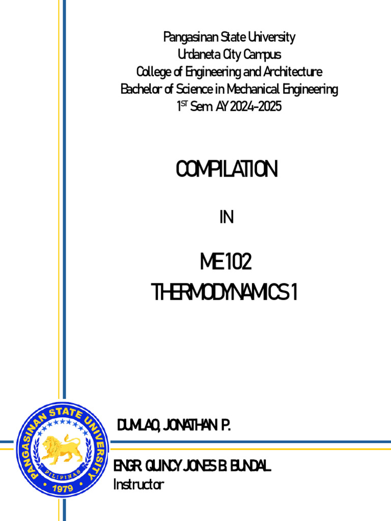 Thermodynamics Compilation ME Coverpage | PDF