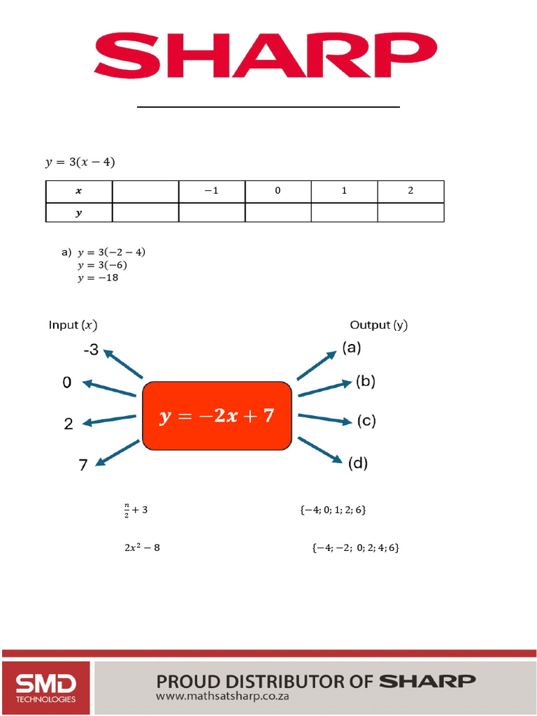 Grade 8 Functions and Relationships Worksheet | PDF