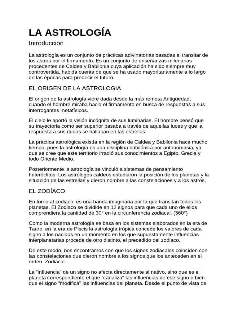 La Astrología | PDF | Astrología | Zodíaco