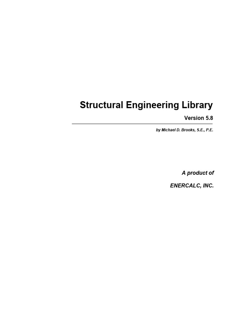 Structural Engineering Library 5.8 Guide | PDF | Beam (Structure ...