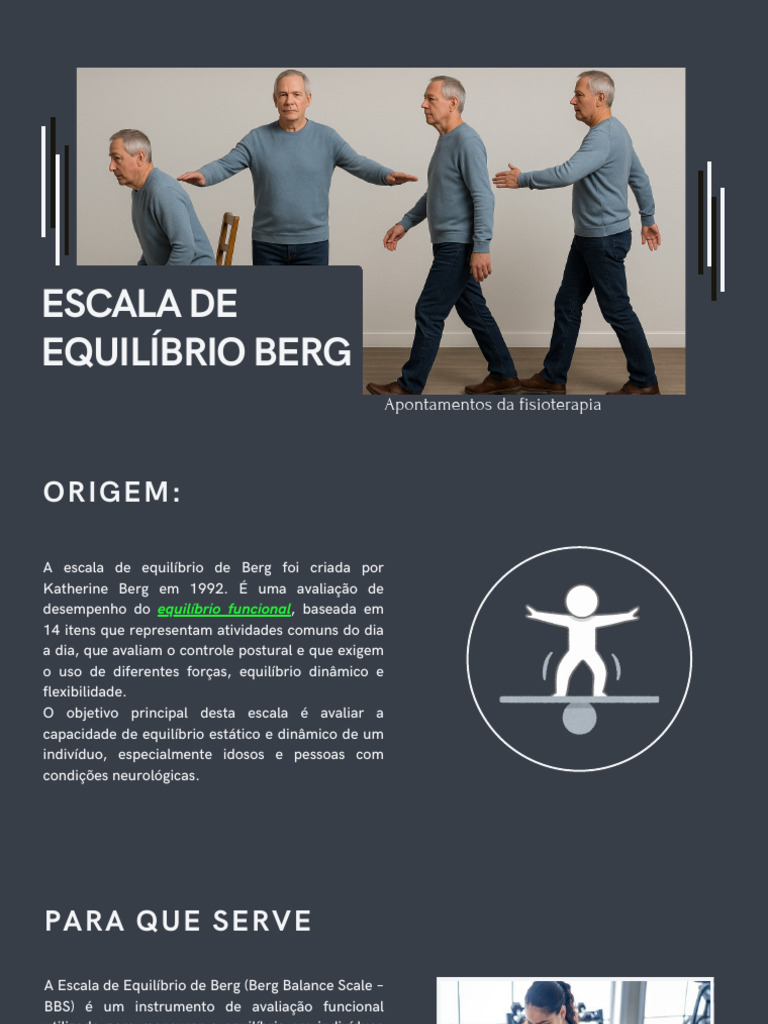Escala de Equilíbrio Berg PDF | PDF | Pé (unidade de medida) | AVC