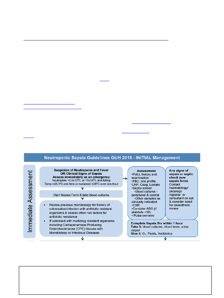 Galway Neutropenic Sepsis Guidelines | PDF