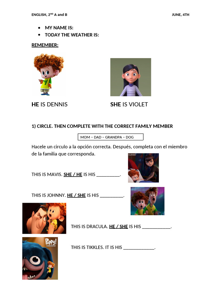 Family Members, He-She | PDF