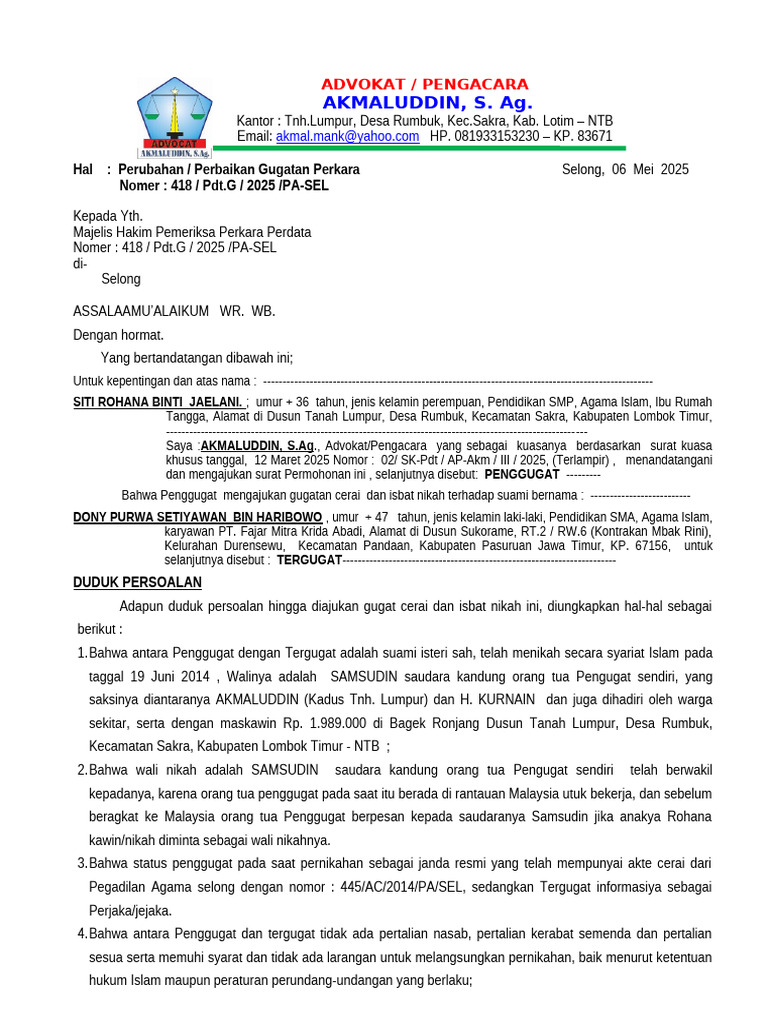 GUGATAN BAPAK ARI | PDF