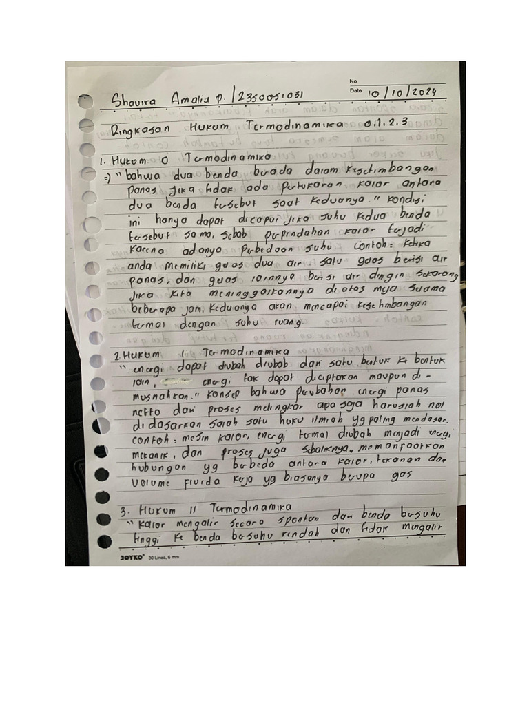 Ringkasan Termodinamika | PDF
