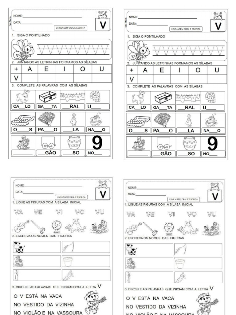 Atividade Letra V | PDF