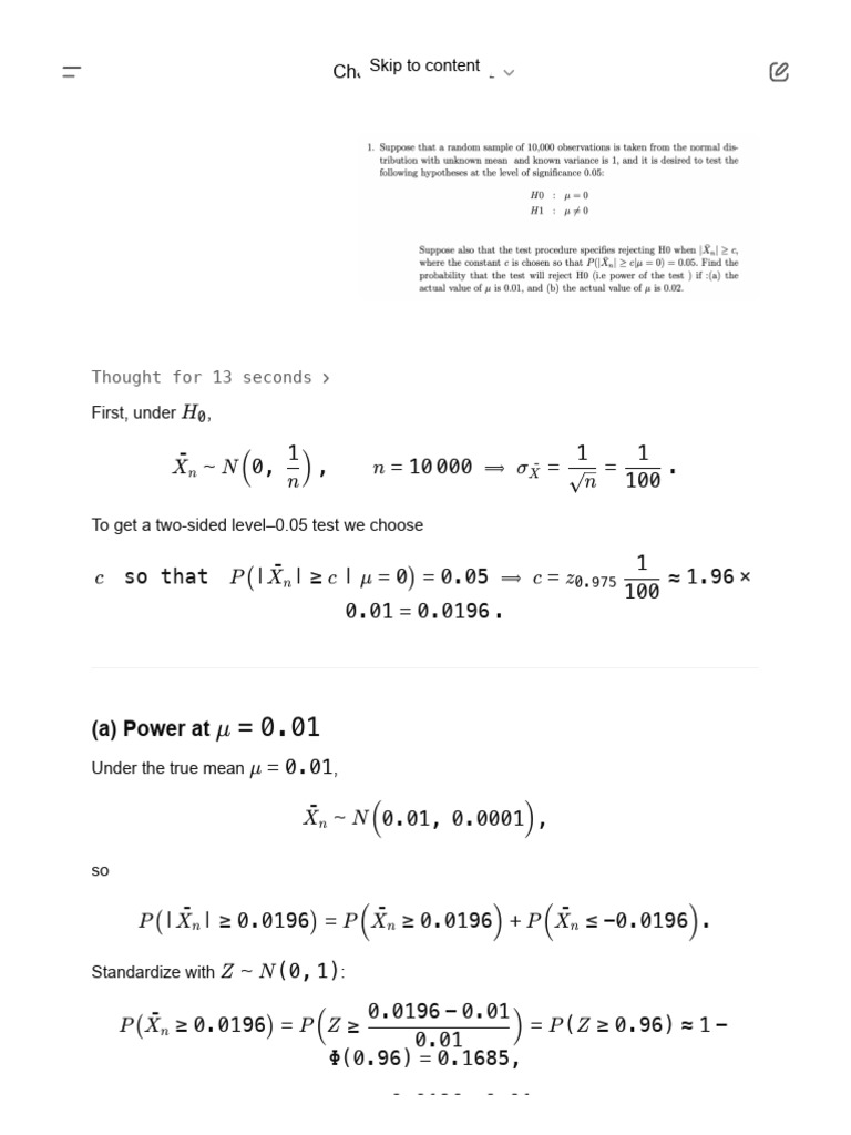 Hypothesis Test Power Calculation | PDF | Errors And Residuals | Normal ...