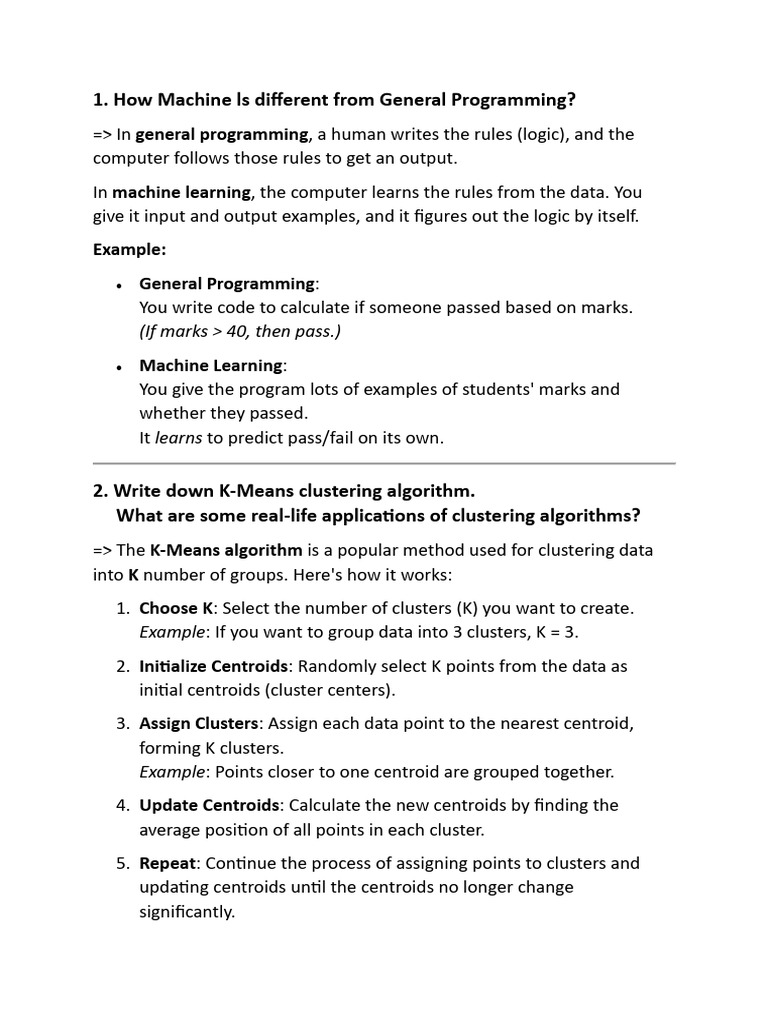 6th - SEM Machine Learning Notes PDF | PDF | Cluster Analysis | Machine ...