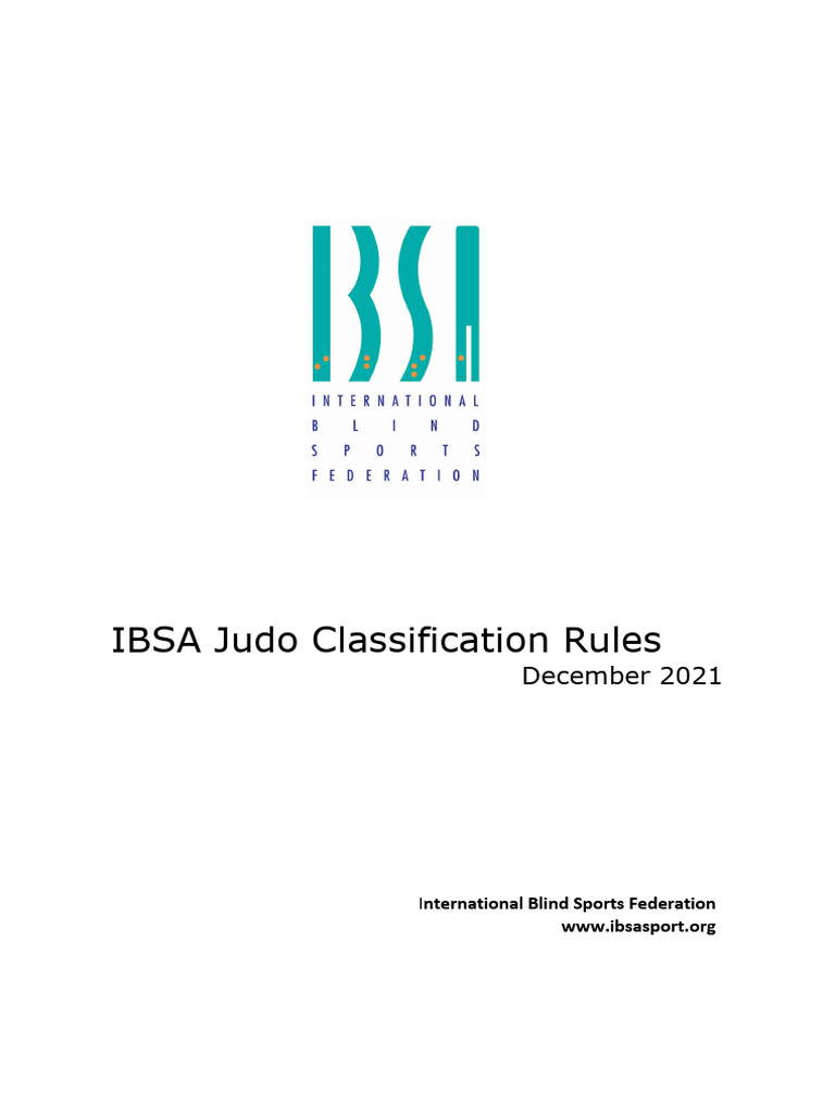 IBSA Judo Classification Rules | PDF | Medical Diagnosis | Statistical ...