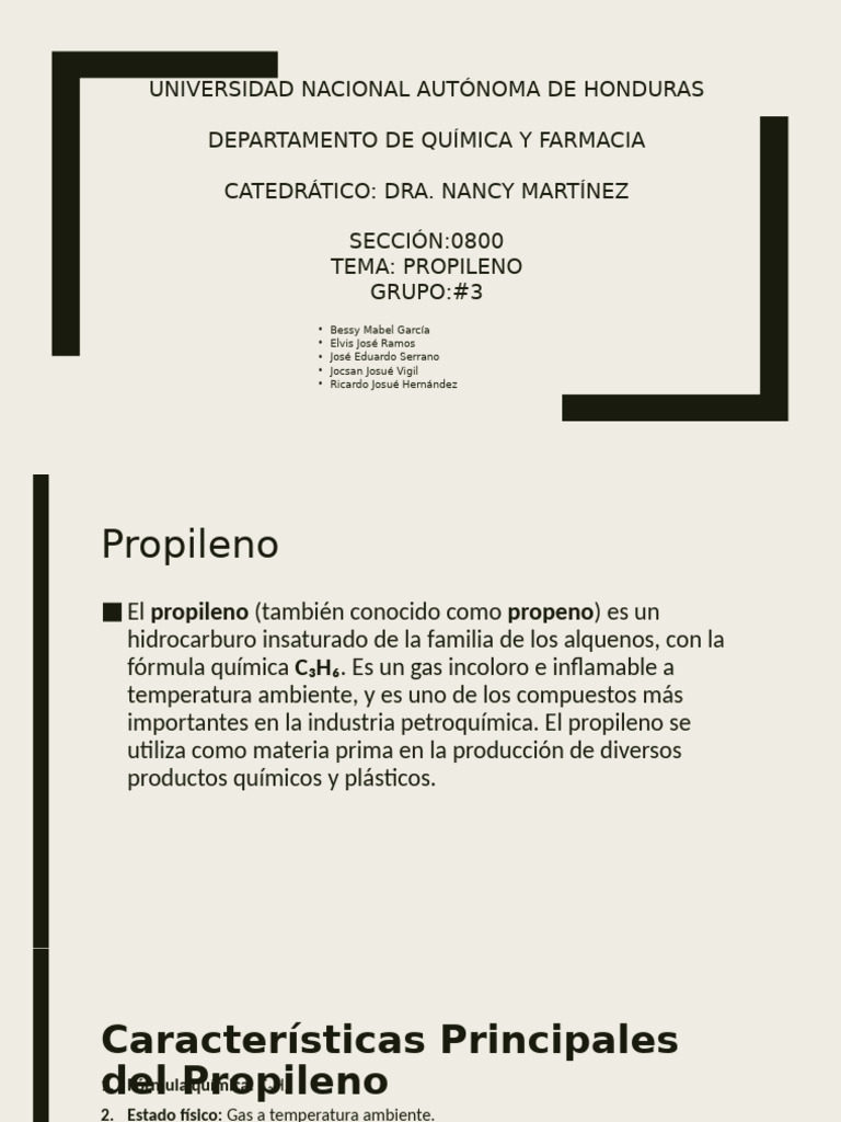 Propileno | PDF | Sustancias químicas | Química