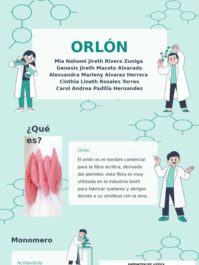 Características y usos del Orlón | PDF | Polímeros | Materiales