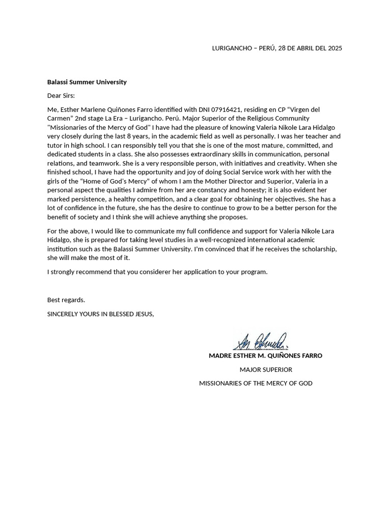 Motivation of Letter | PDF
