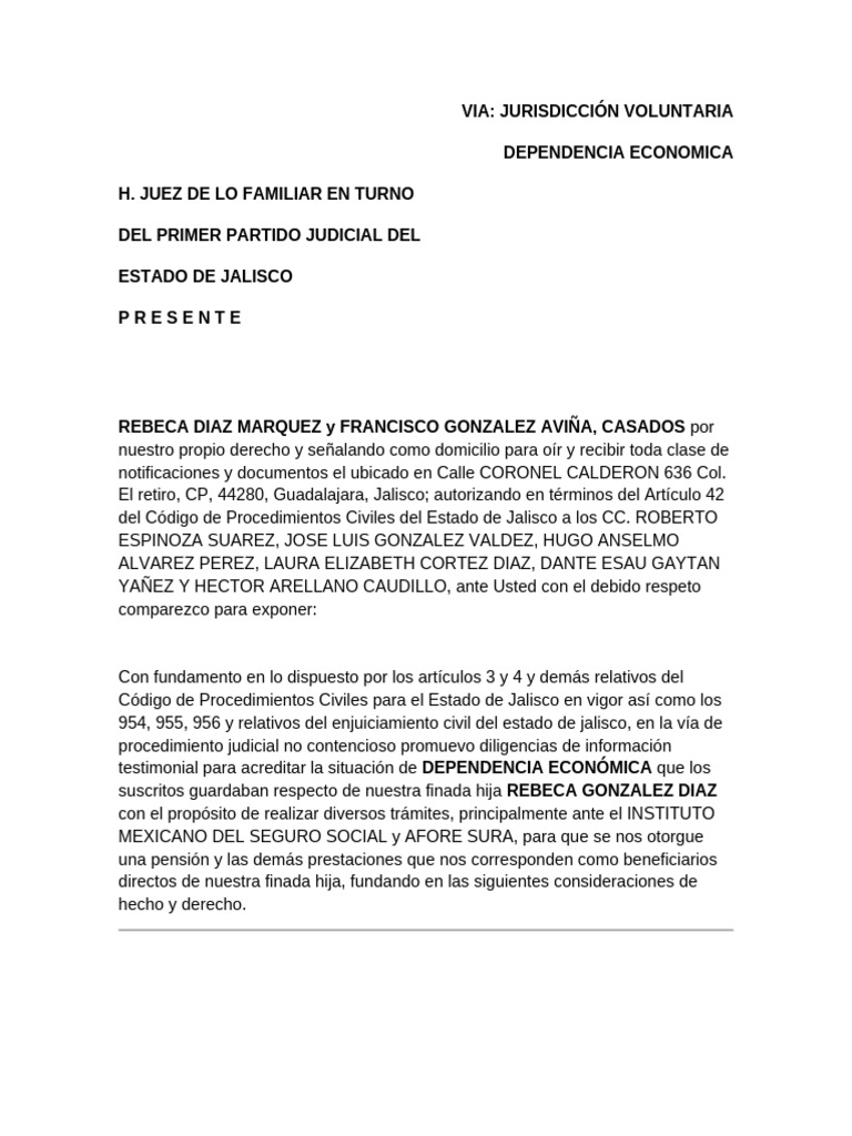 DEPENDENCIA - ECONOMICA - Rebeca Diaz Marquez | PDF