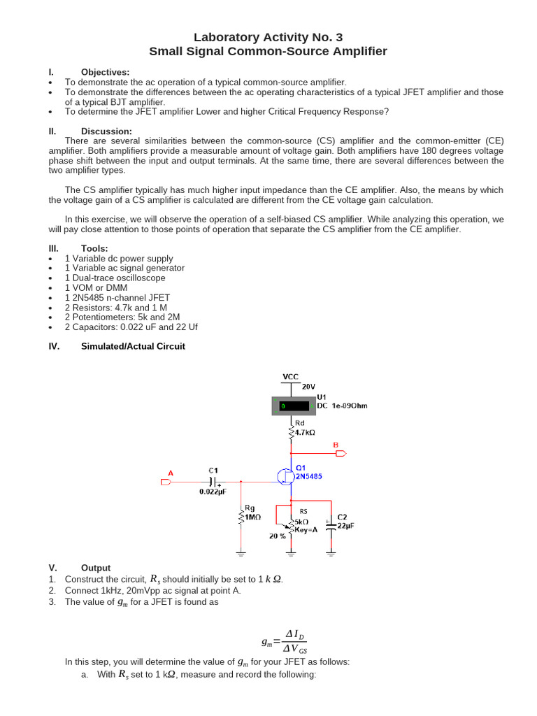 Elex Lab 3 | PDF | Amplifier | Electronics
