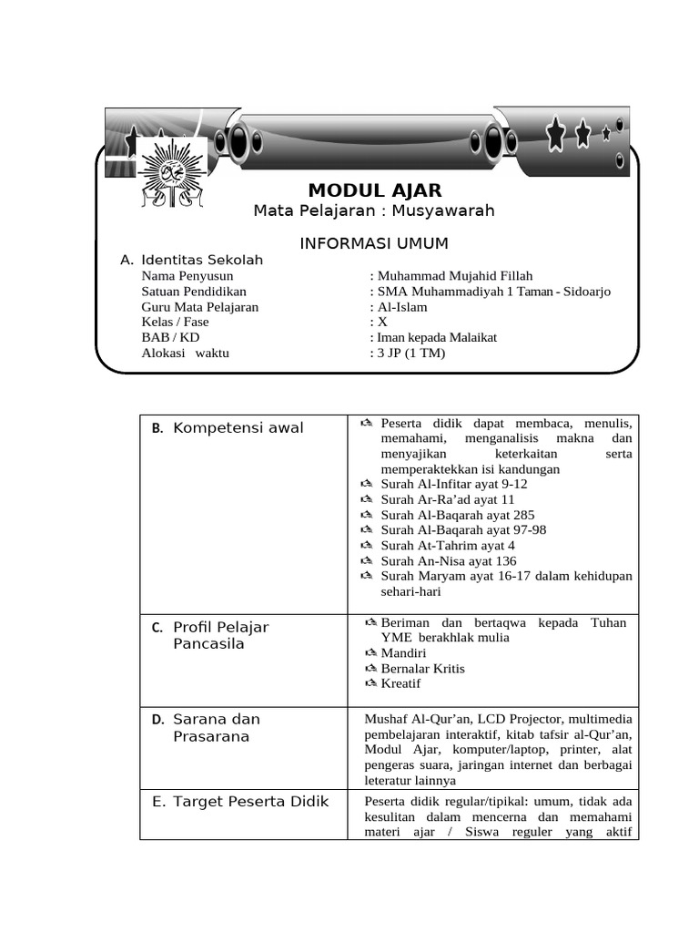 MODUL KELAS X Mujahid | PDF