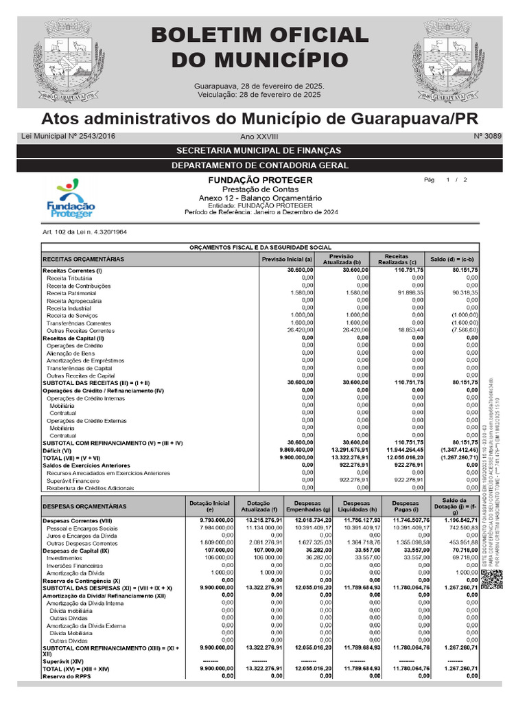 Atos Administrativos Guarapuava 2025 | PDF