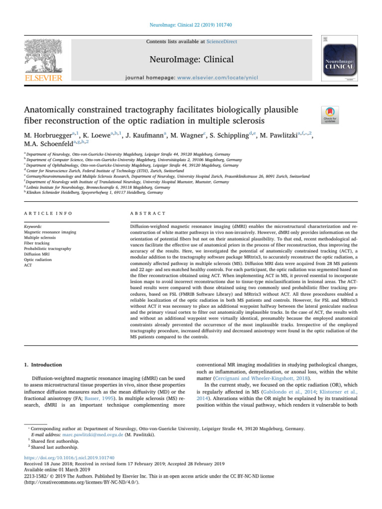 Anatomically Constrained Tractography Facilitates Biologically ...
