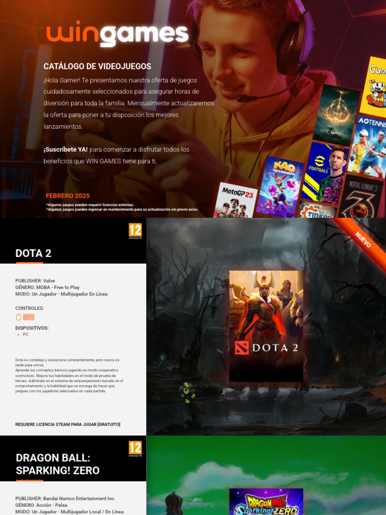 Catálogo de Juegos WIN GAMES 2025 | PDF | Juegos electrónicos ...