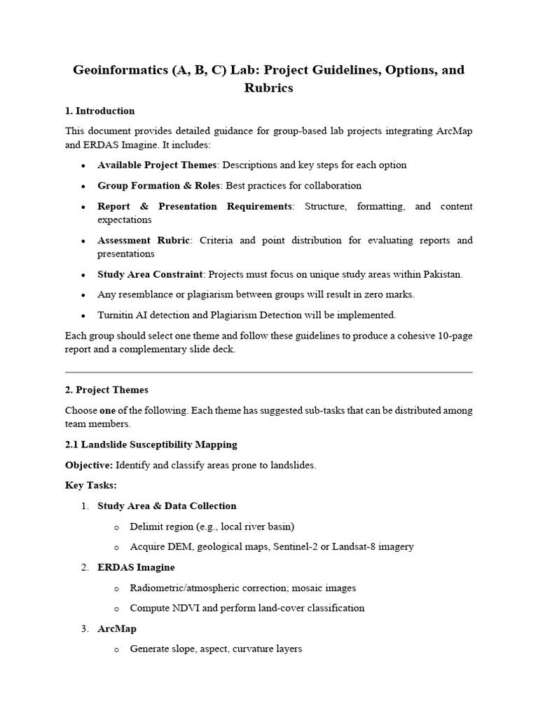 Geoinformatics Lab Project Rubrics | PDF | Geographic Information ...