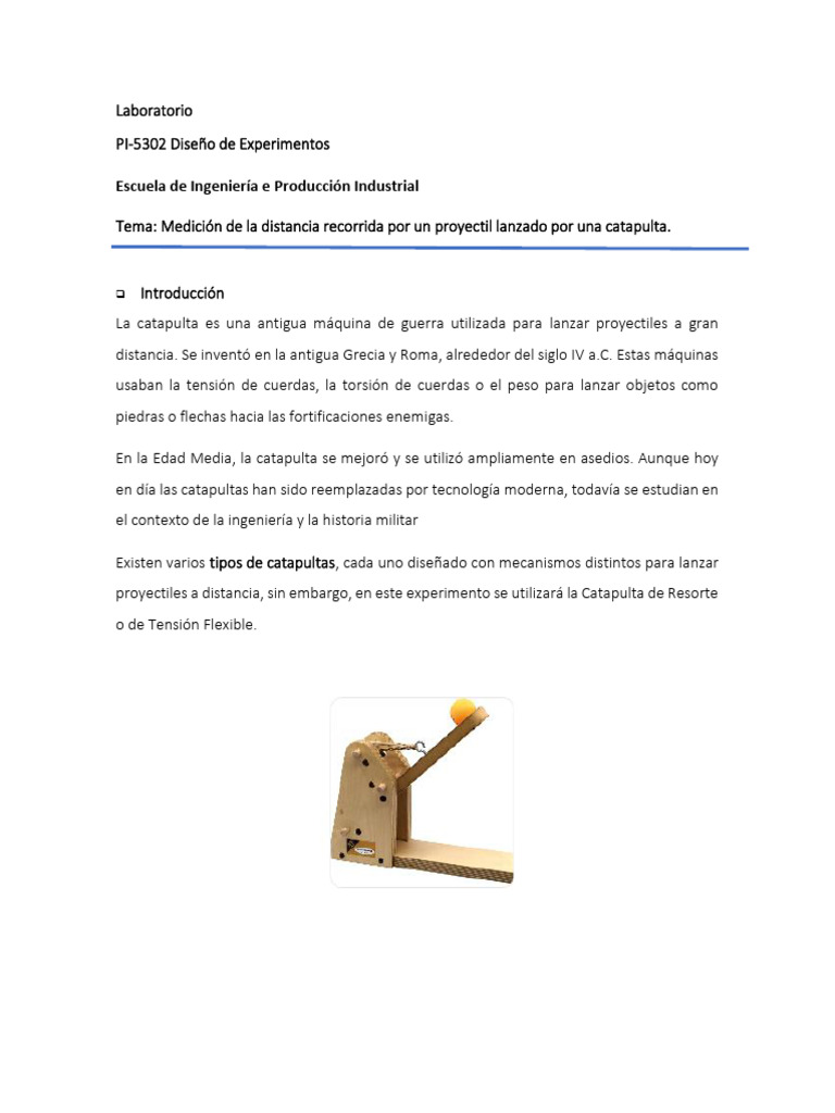 Experimento de Catapulta con Resorte | PDF