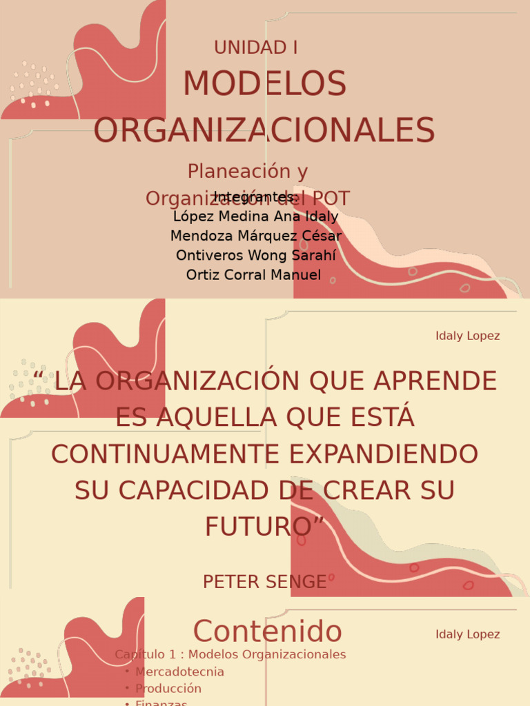 Modelos Organizacionales y Ejes Clave | PDF | Marketing | Planificación